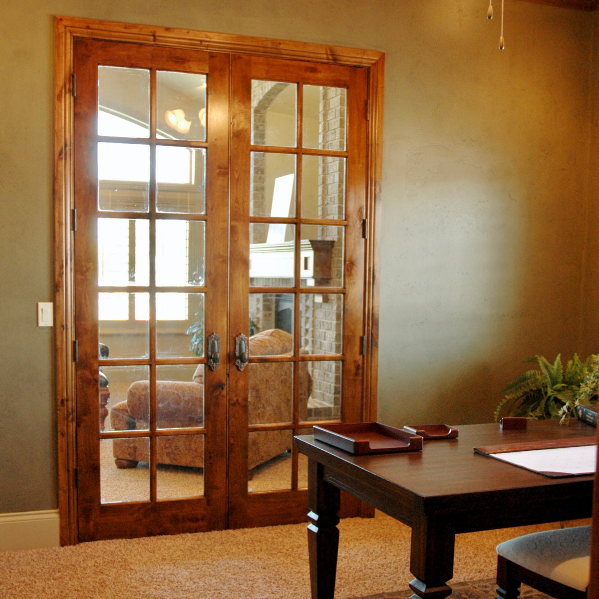 French Wood 10 Lite Glass Window Interior Double Doors | Krosswood ...