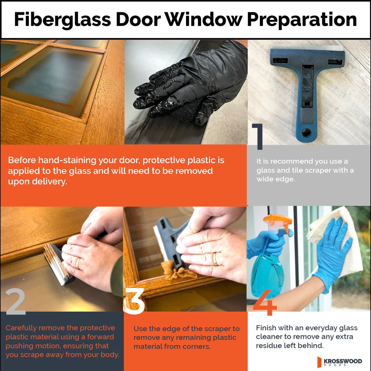 Fiberglass 6 Lite Clear Glass Window Wood-Like Double Door | Krosswood ...