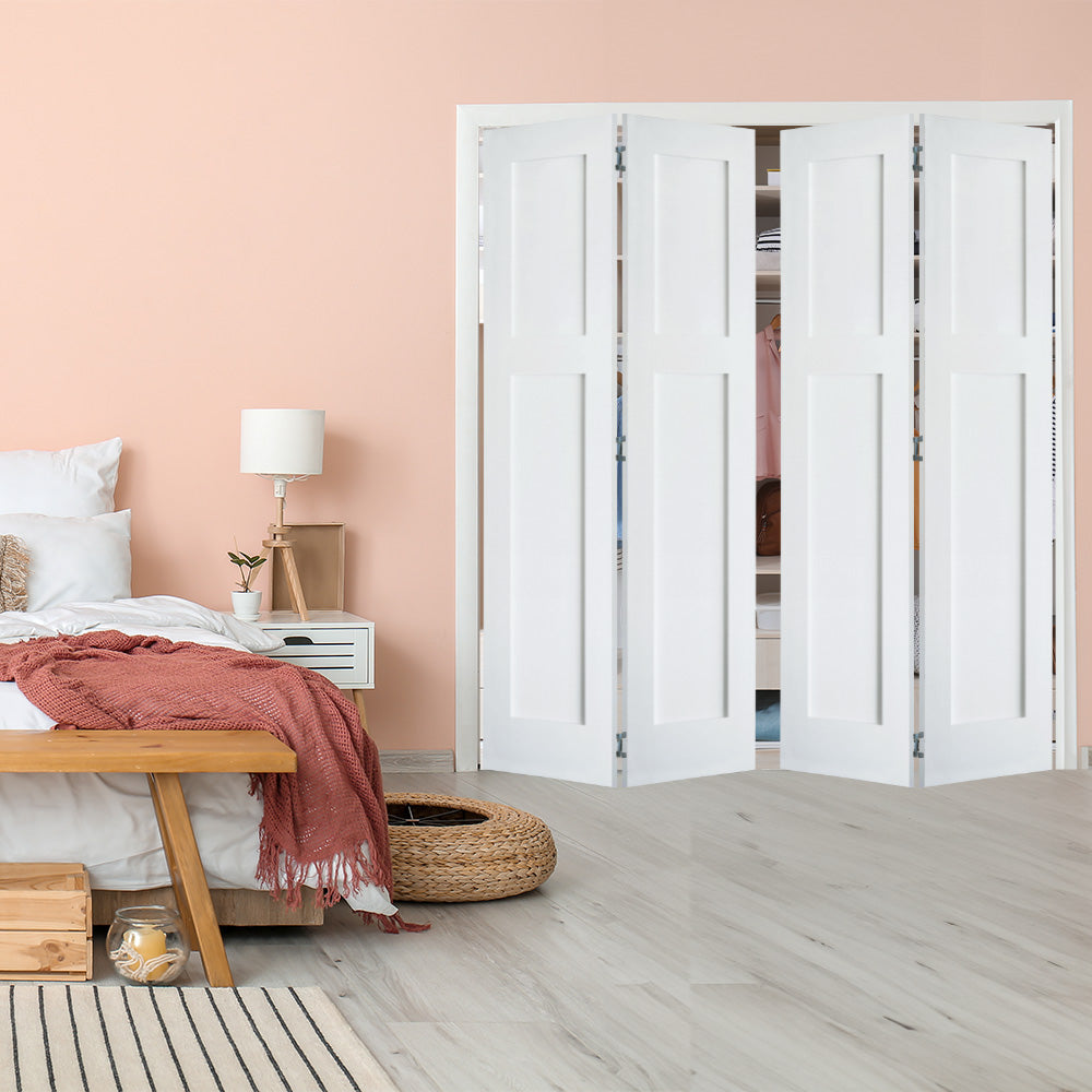Craftsman Bi-Fold Primed MDF Interior Double Closet Door | Krosswood