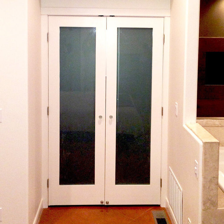 Craftsman Full Lite Frosted Glass MDF Interior Double Door | Krosswood ...