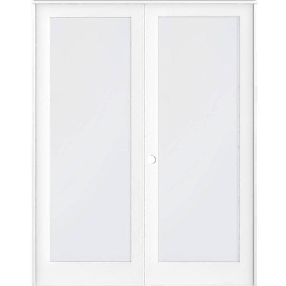 Craftsman Full Lite Frosted Glass MDF Interior Double Door | Krosswood ...