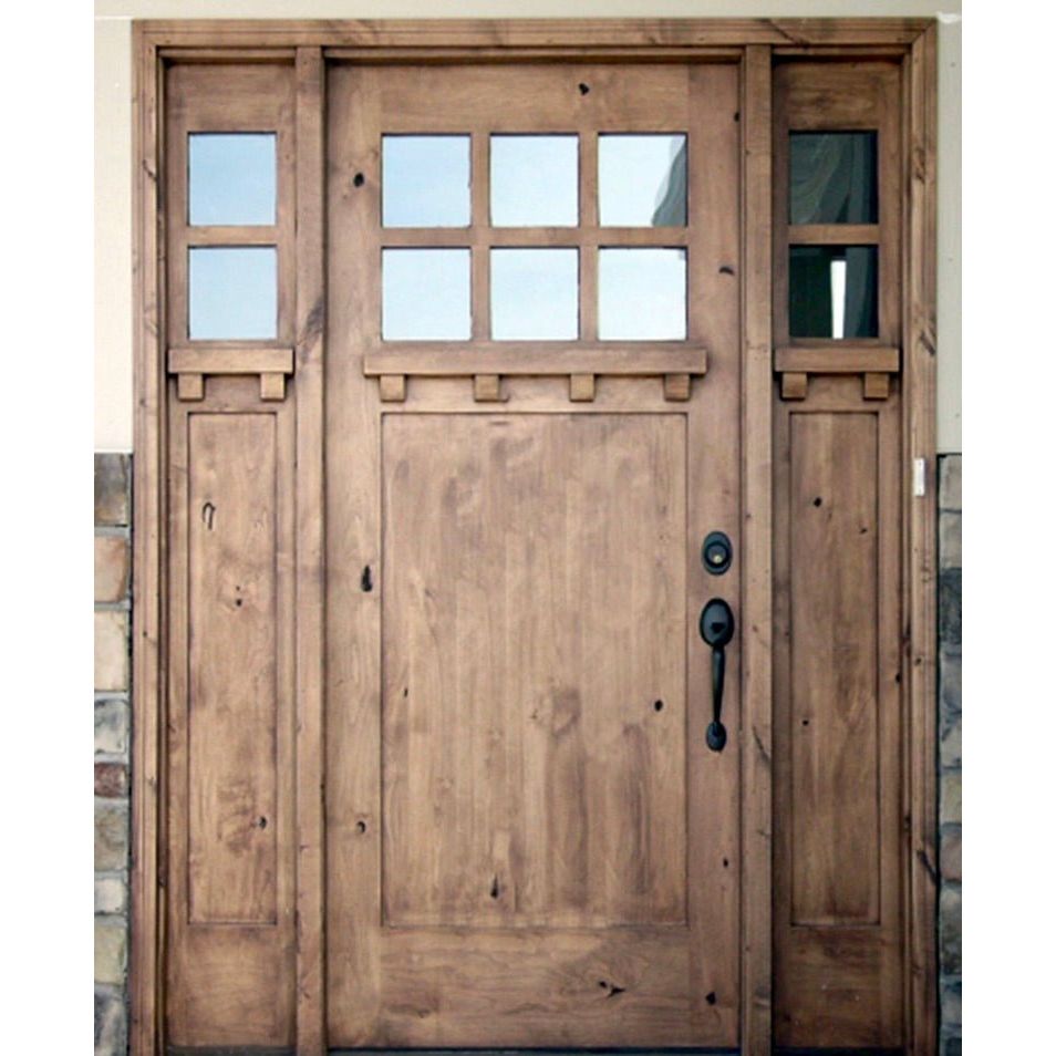 Craftsman Knotty Alder 6 Lite Clear Glass Solid Wood Door | Krosswood ...