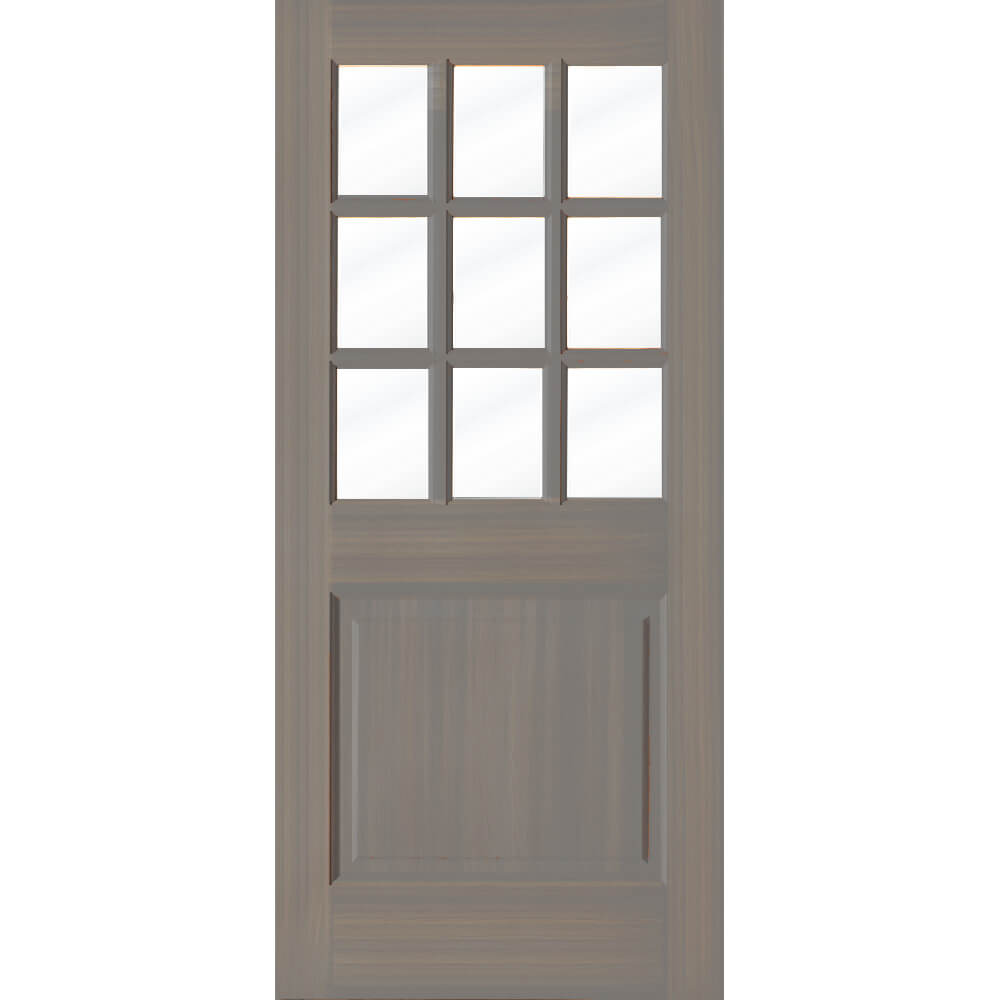 Farmhouse Douglas Fir 9 Lite Clear Glass Window Wood Door | Krosswood