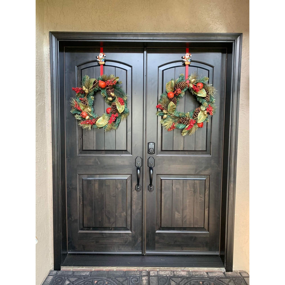 Rustic Knotty Alder Wood Arch Top Wood Double Front Door | Krosswood ...