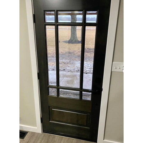 Modern Farmhouse Prairie 9 Lite Glass and Wood Front Door | Krosswood ...