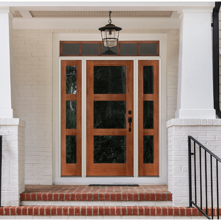 Modern Hemlock 3 Lite Clear Glass Window Exterior Door | Krosswood ...