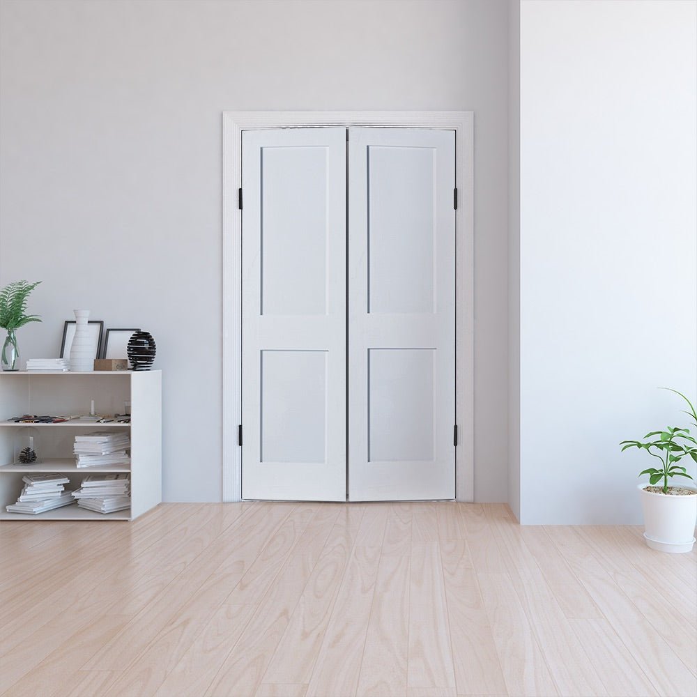 Shaker Primed MDF 2 Panel Interior Double Door | Krosswood Doors ...
